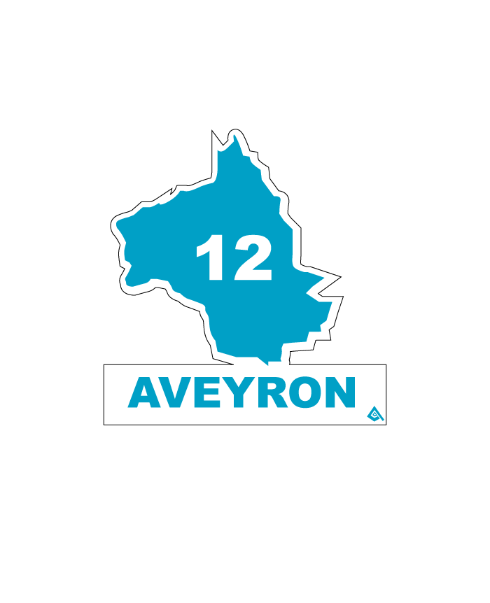 Autocollant 12 département de l'Aveyron - Autosignalétique