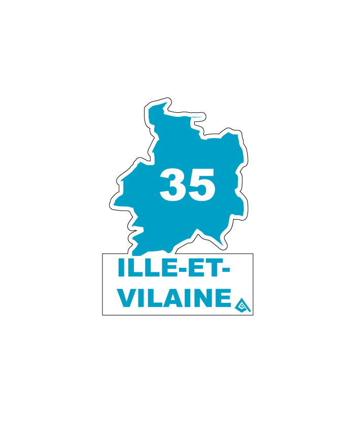Autocollant 35 département de l'Ile et Vilaine - Autosignalétique