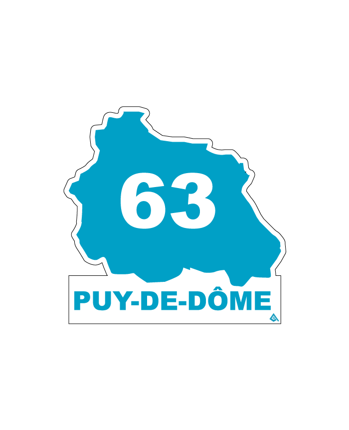 Autocollant 63 département du Puy de Dôme - Autosignalétique