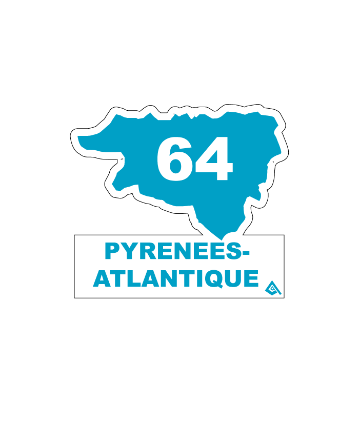 Autocollant 64 département des Pyrénées Atlantiques - Autosignalétique